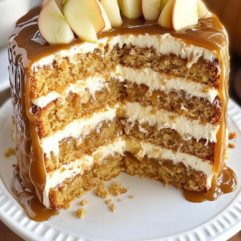 Caramel Apple Layer Cake - SavorySplash