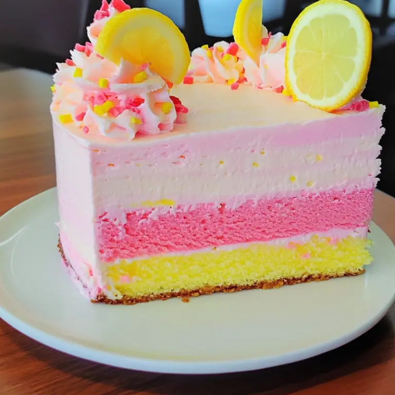 Pink Lemonade Ice Cream Cake - SavorySplash
