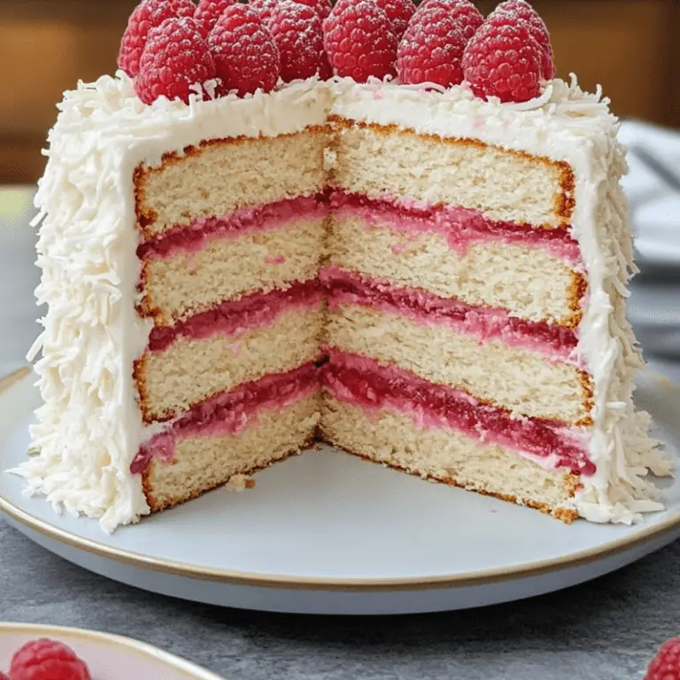 Raspberry Coconut Cake - Savory Splash