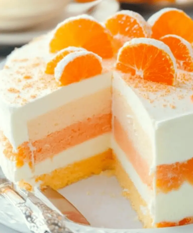 Orange Creamsicle Ice Cream Cake 🍊🍰 - Savory Splash
