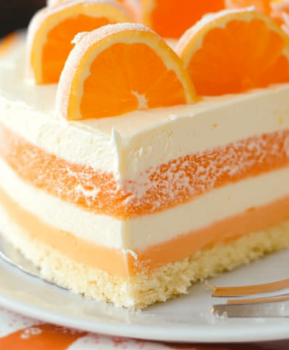 Orange Creamsicle Ice Cream Cake 🍊🍰 - Savory Splash