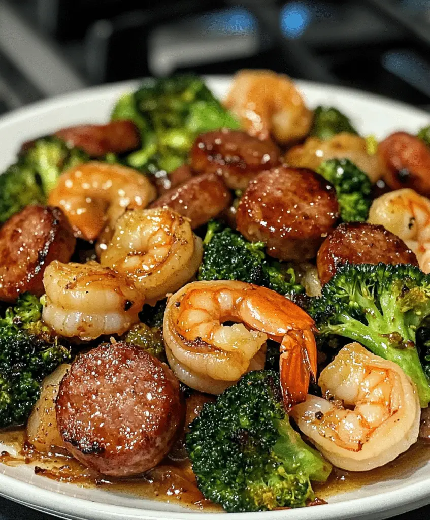 Honey Garlic Shrimp, Sausage & Broccoli: A Flavorful, One-Pan Dish with Sweet, Savory, and ...