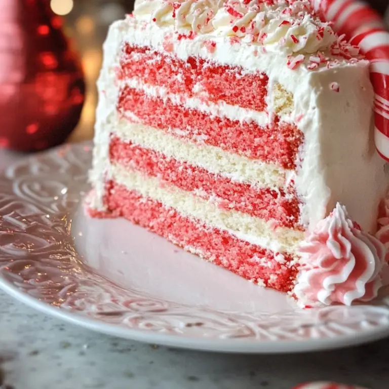 Candy Cane Cake - SavorySplash