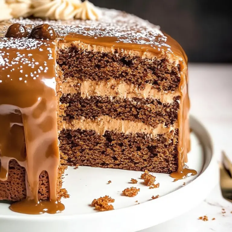 Caramel Gingerbread Cake - SavorySplash