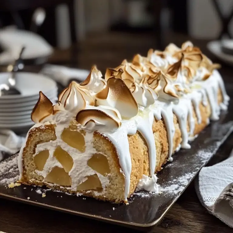 Lemon Meringue Log - SavorySplash