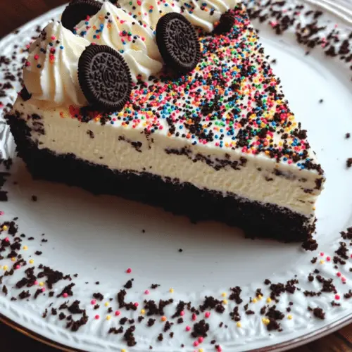 Oreo Sprinkle Cheesecake - Savory Splash