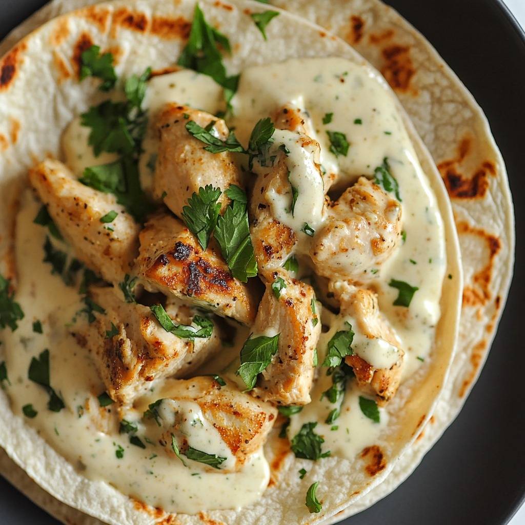 Flavor-Packed Creamy Garlic Chicken Wraps - Savory Splash