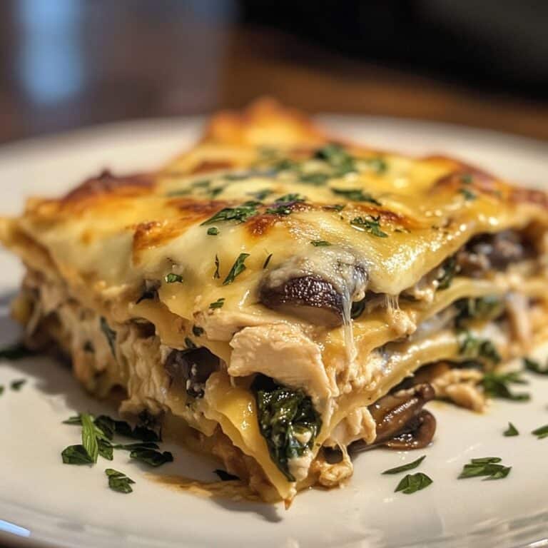 Chicken, Mushroom, and Spinach Lasagna - Savory Splash