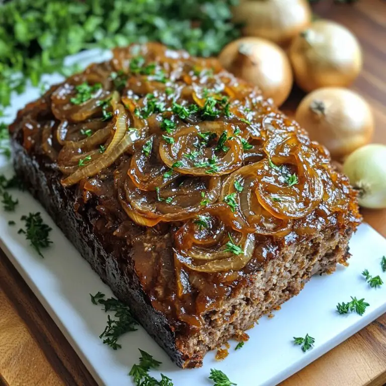 Savory French Onion Meatloaf with Caramelized Onions - Savory Splash
