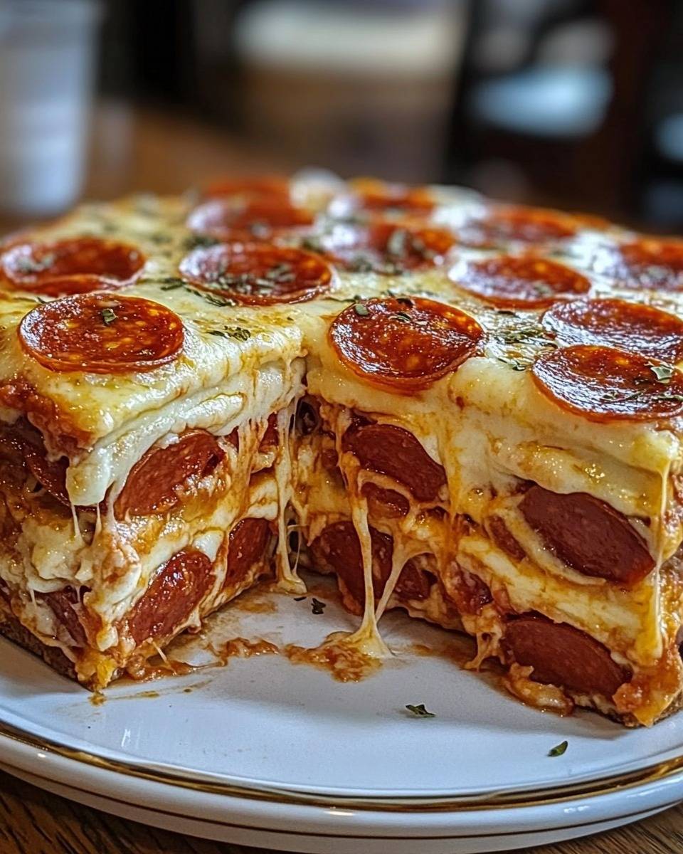Pepperoni Pizza Layer Cake: The Ultimate Party Dish! - Savory Splash