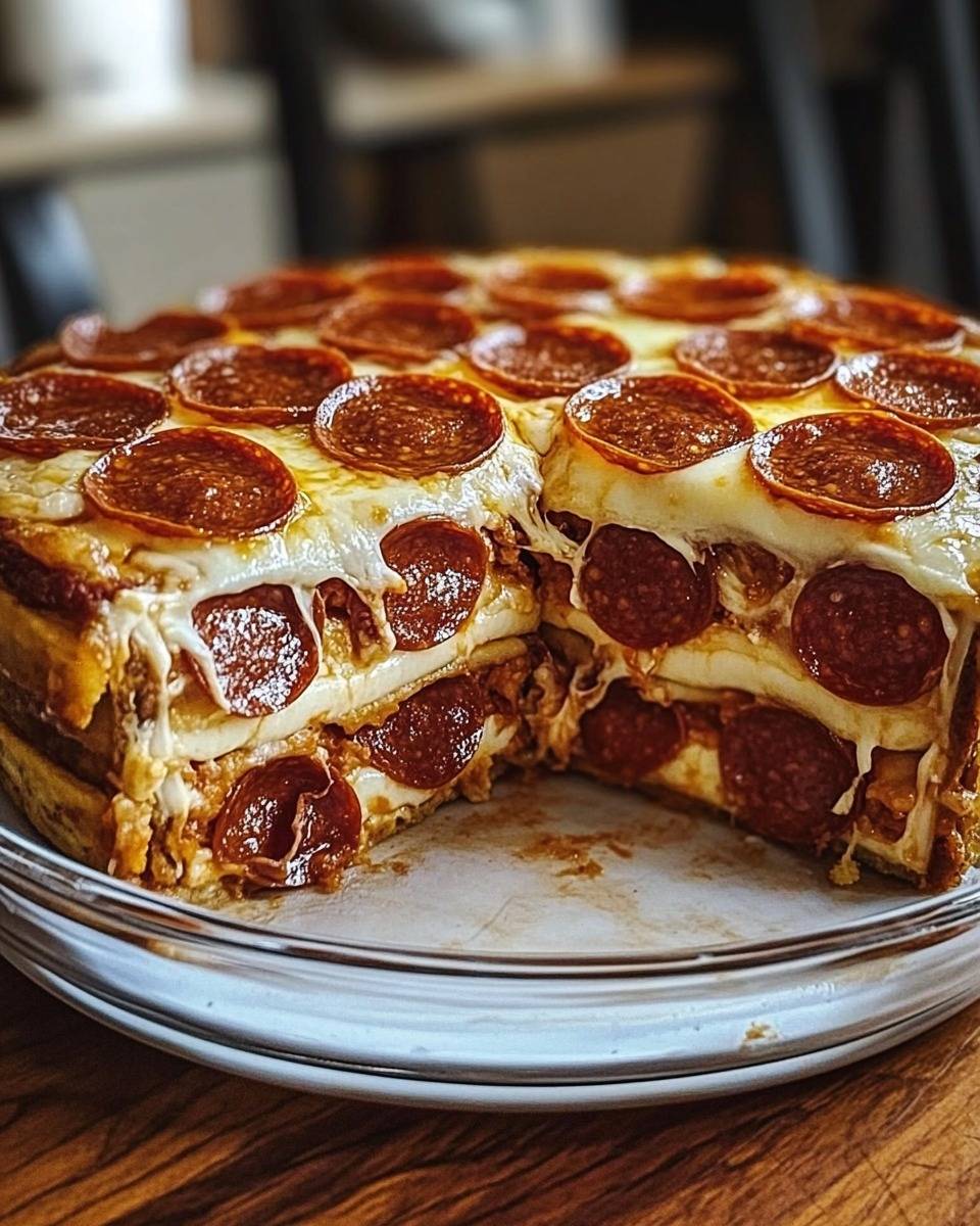 Pepperoni Pizza Layer Cake: The Ultimate Party Dish! - Savory Splash