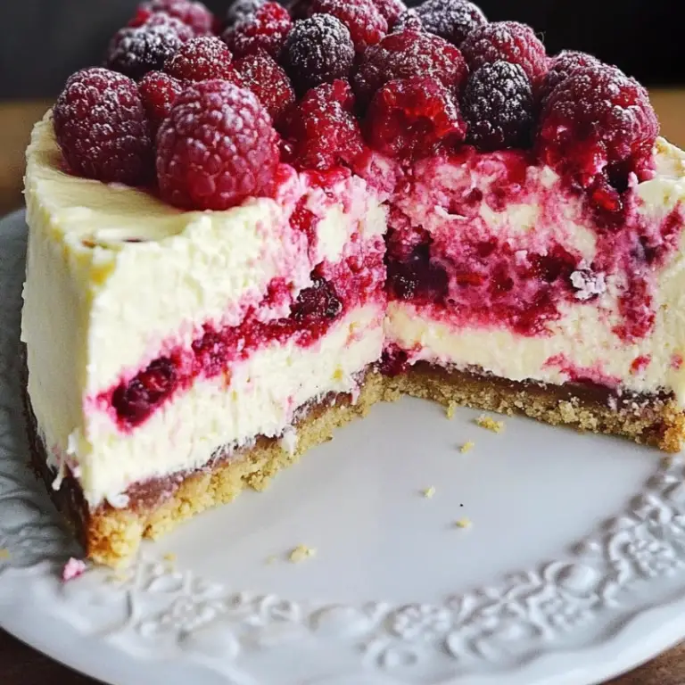 White Chocolate Raspberry Cheesecake - SavorySplash
