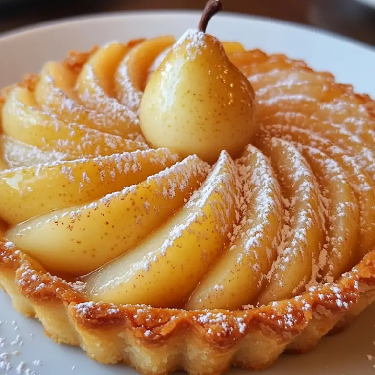 Pear Frangipane Tart - SavorySplash