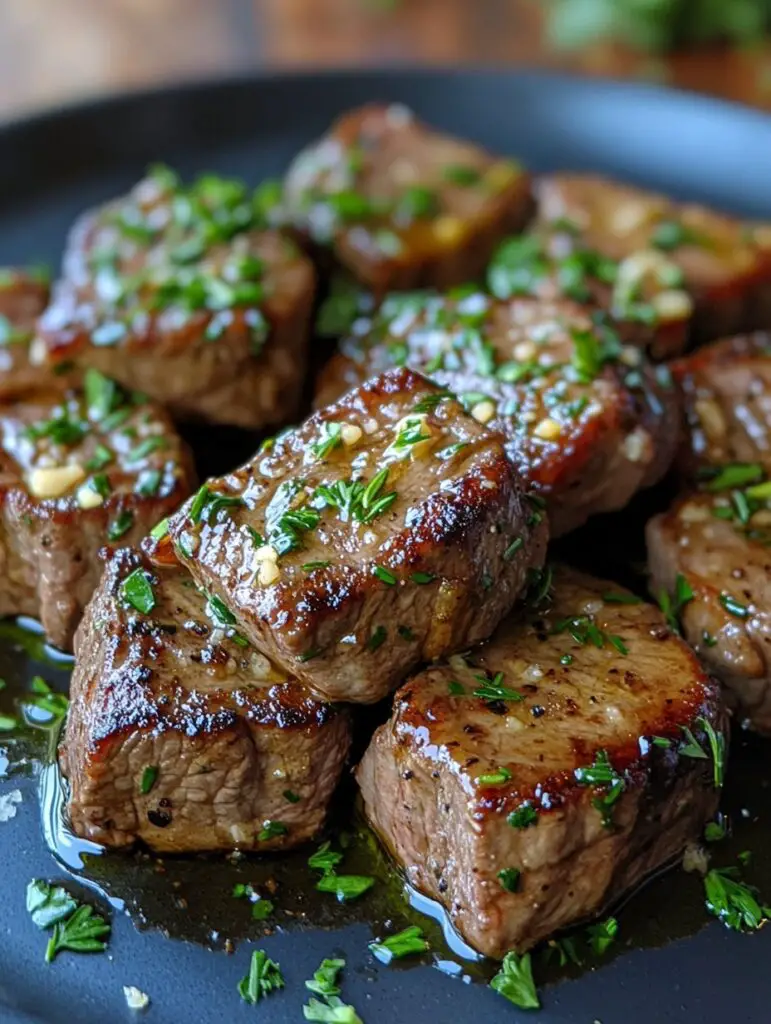 Garlic Butter Steak Tips with Parmesan Herb Cream Recipe - Savory Splash