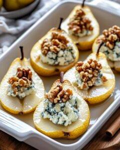Elegant Blue Cheese Stuffed Pears Recipe - Savory Splash