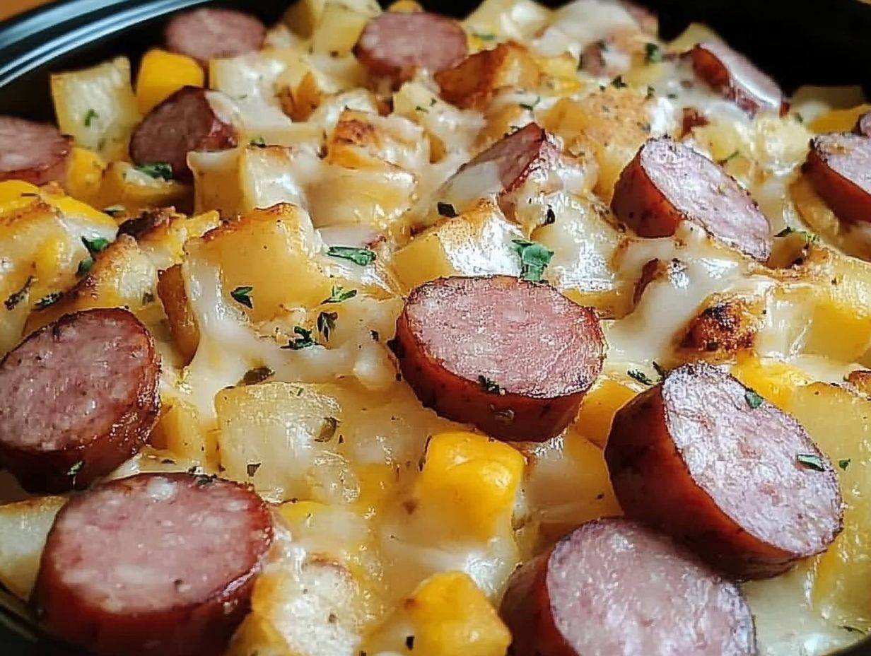 Kielbasa & Hashbrowns Slow Cooker Casserole - Savory Splash