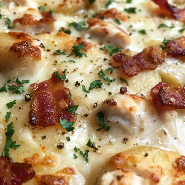 Chicken Bacon Alfredo Potato Skins - Savory Splash
