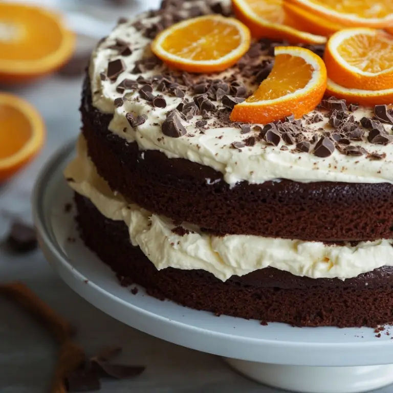 Chocolate-Orange Layer Cake - SavorySplash