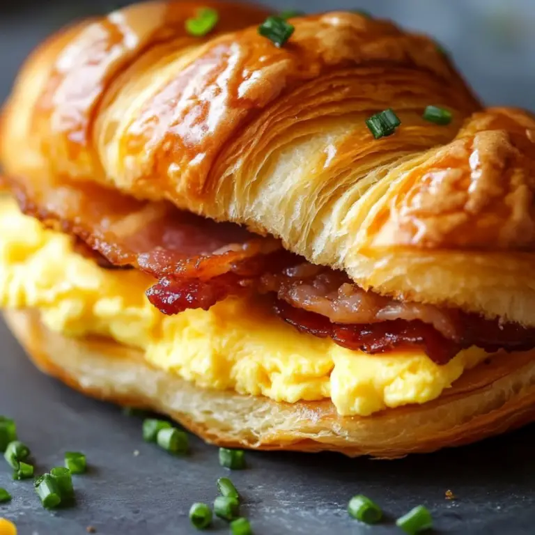 Croissant breakfast sandwiches - SavorySplash