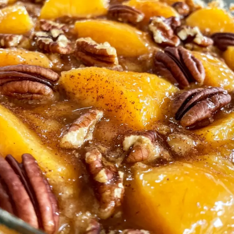 Peach Cobbler Dump Cake - Savory Splash