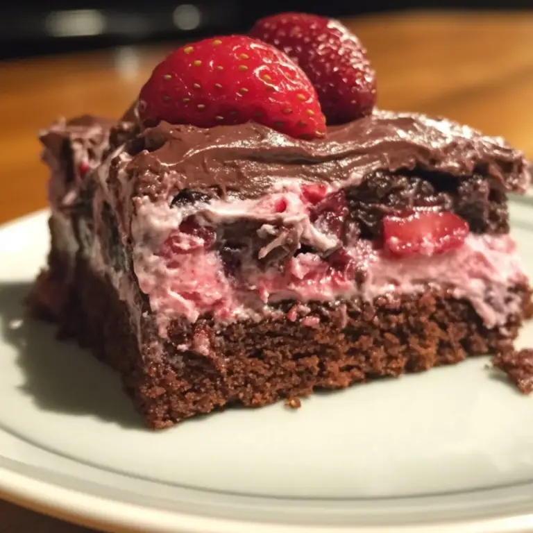Strawberry Earthquake Cake Recipe - SavorySplash