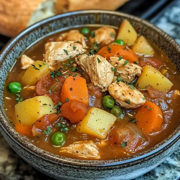 Comforting Chicken Stew Loaded with Rustic Vegetables and Herbs ...
