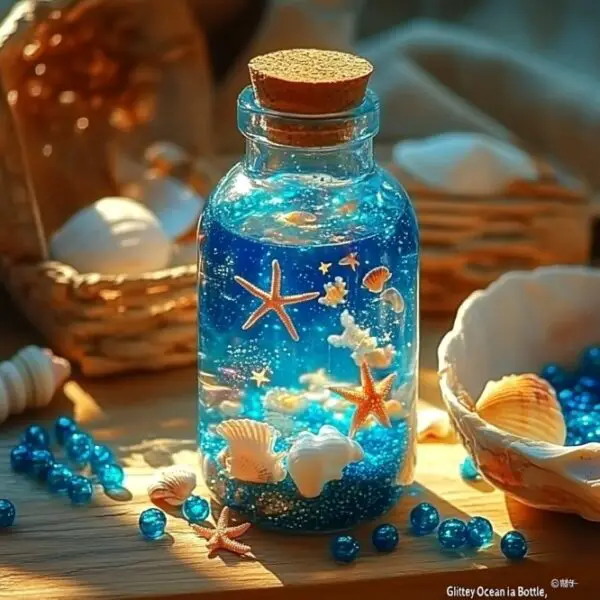 Glittery Ocean in a Bottle – A Mesmerizing DIY Sensory Craft for All ...