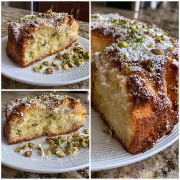 Easy Lemon Pistachio Ricotta Cloud Cake - Savory Splash