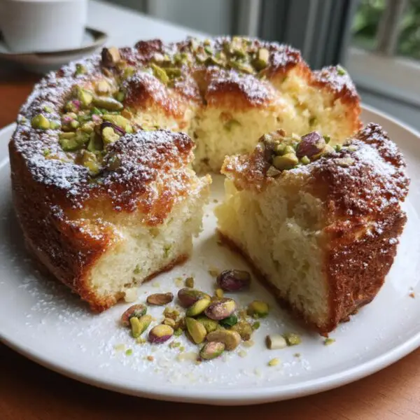 Easy Lemon Pistachio Ricotta Cloud Cake - Savory Splash