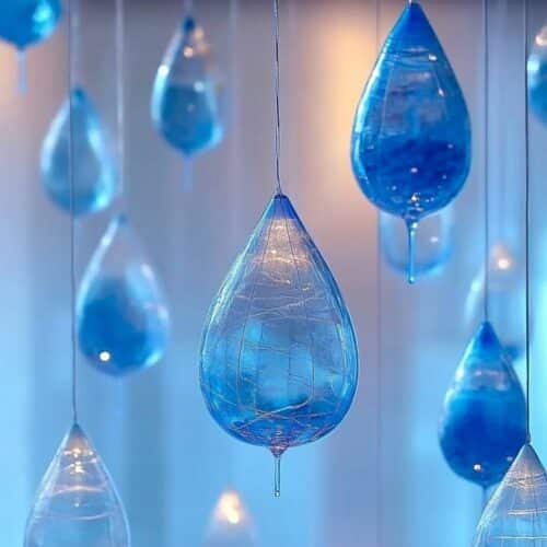 Blue Crayon Raindrop Suncatchers – Catch the Light, Celebrate the Rain ...
